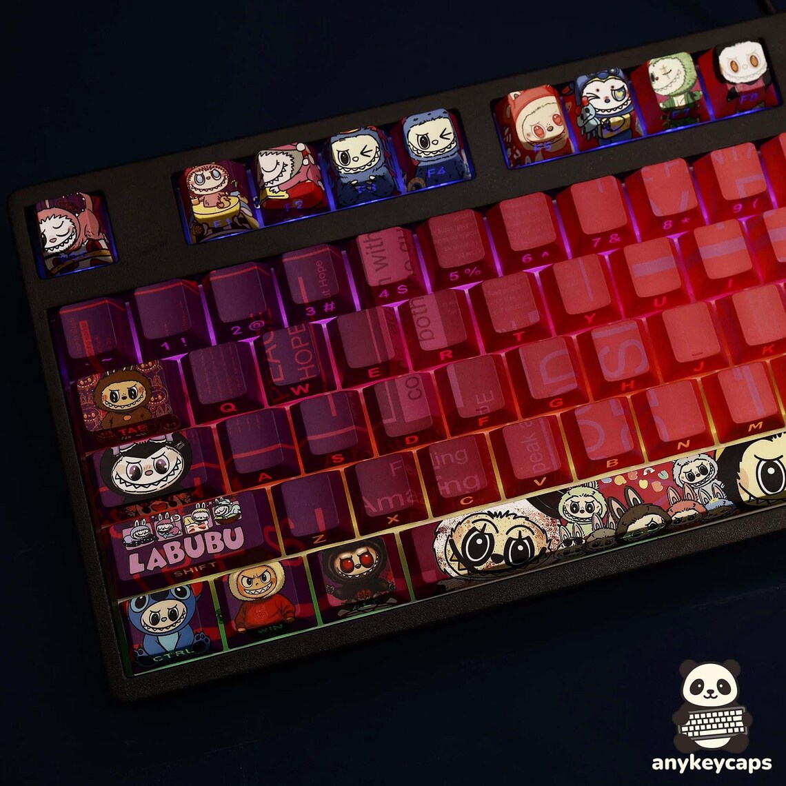 Labubu Keycap Set – 108 Keys | PBT OEM Profile | Light-transmitting Dye ...