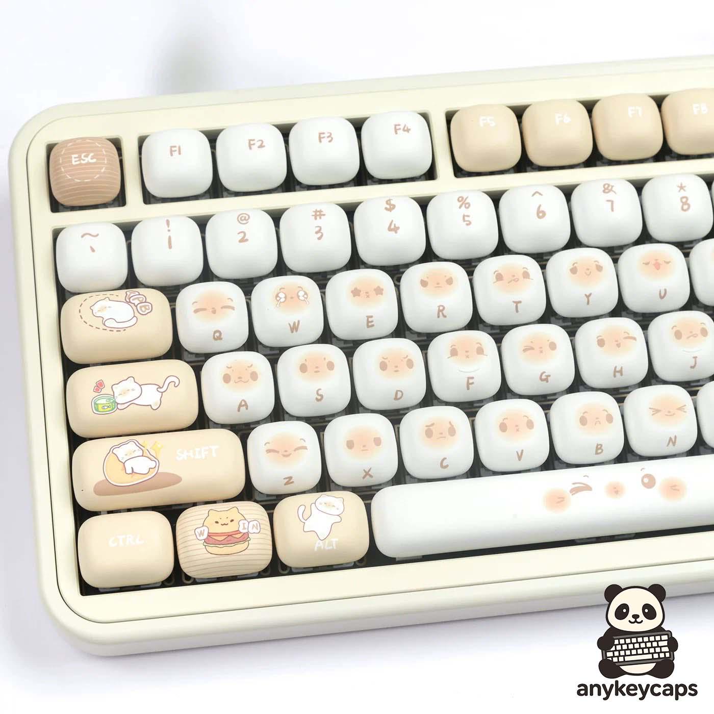 Cute Cat Bread Bakery Keycaps Set – 136 Keys, MOG Profile, Dye ...