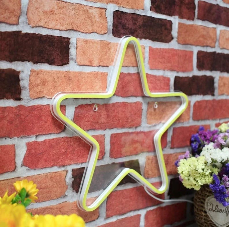 Christmas Star Led Neon, Christmas Star, Star Space Kid Room Flex ...