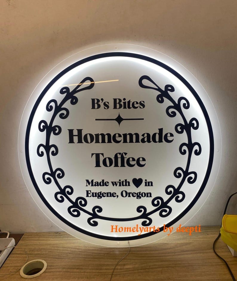 Acrylic Light up Business Sign | 3d Led Logo | Neon Backlit Sign ...