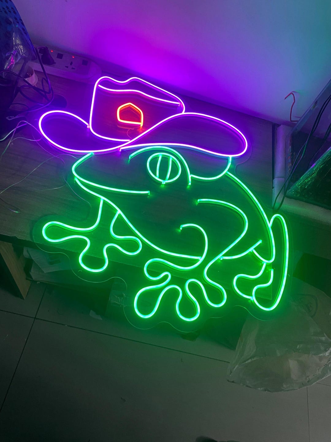 Custom Cowboy Frog Neon Sign | Retro Colorful Wall Decor | Cowboy Room ...