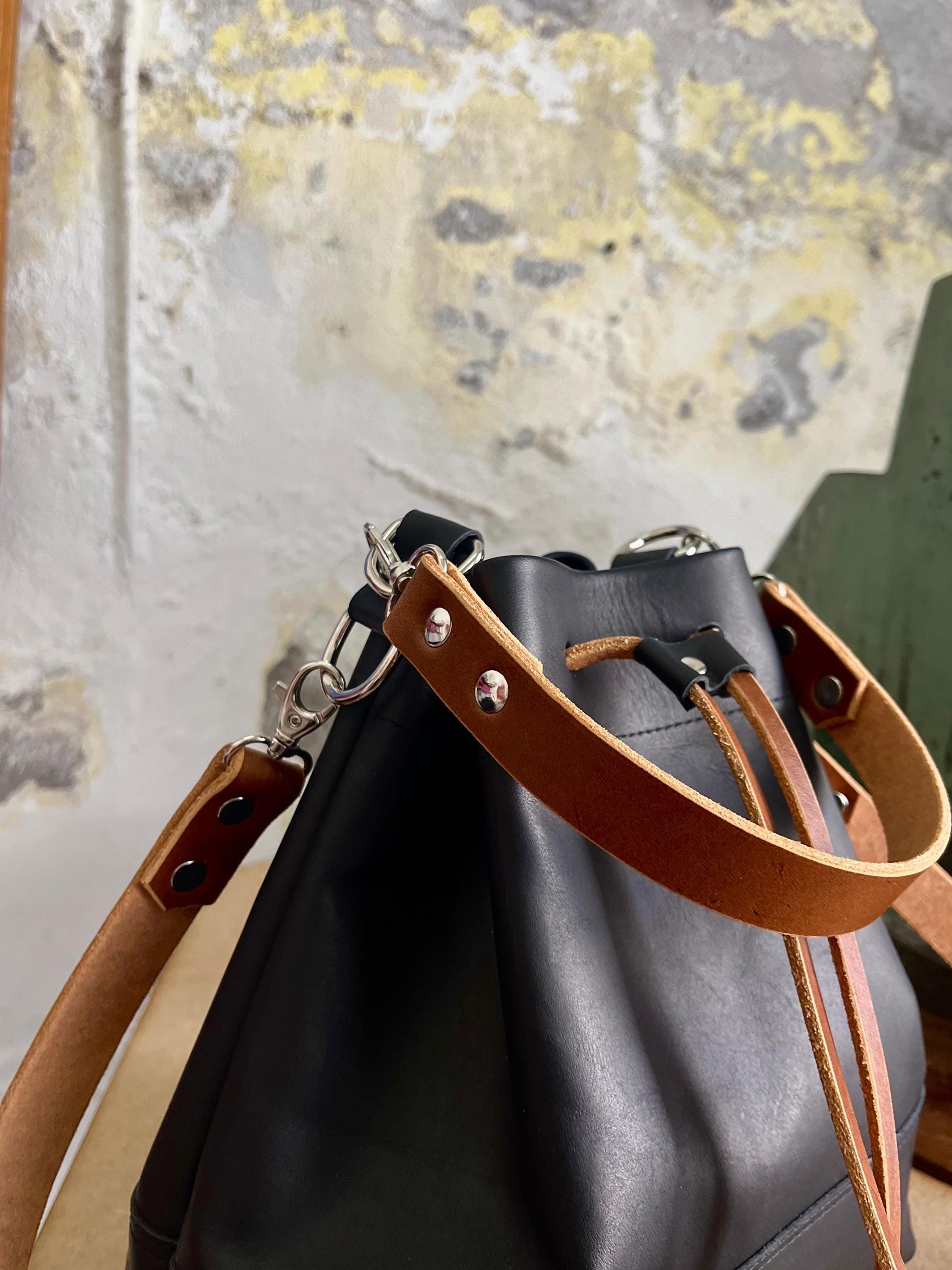 Bucket bag de piel Grande / bucket bag de cuero / Leather Bucket Bag ...