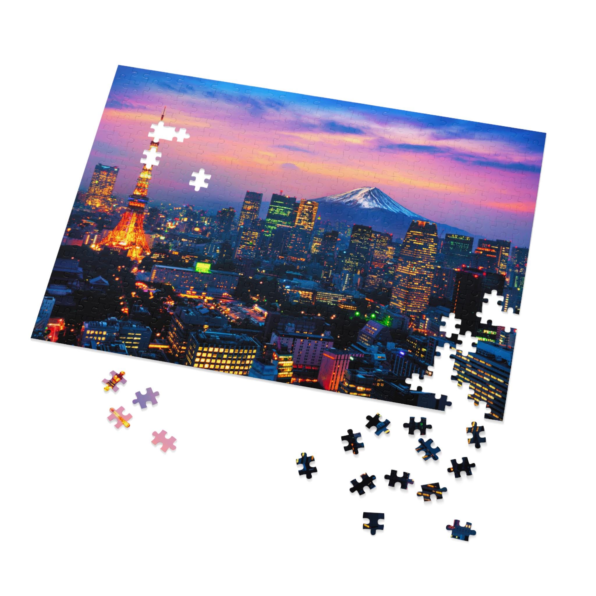 Tokyo Cityscape Puzzle With Mount Fuji at Sunset-30 to 1000 Piece ...