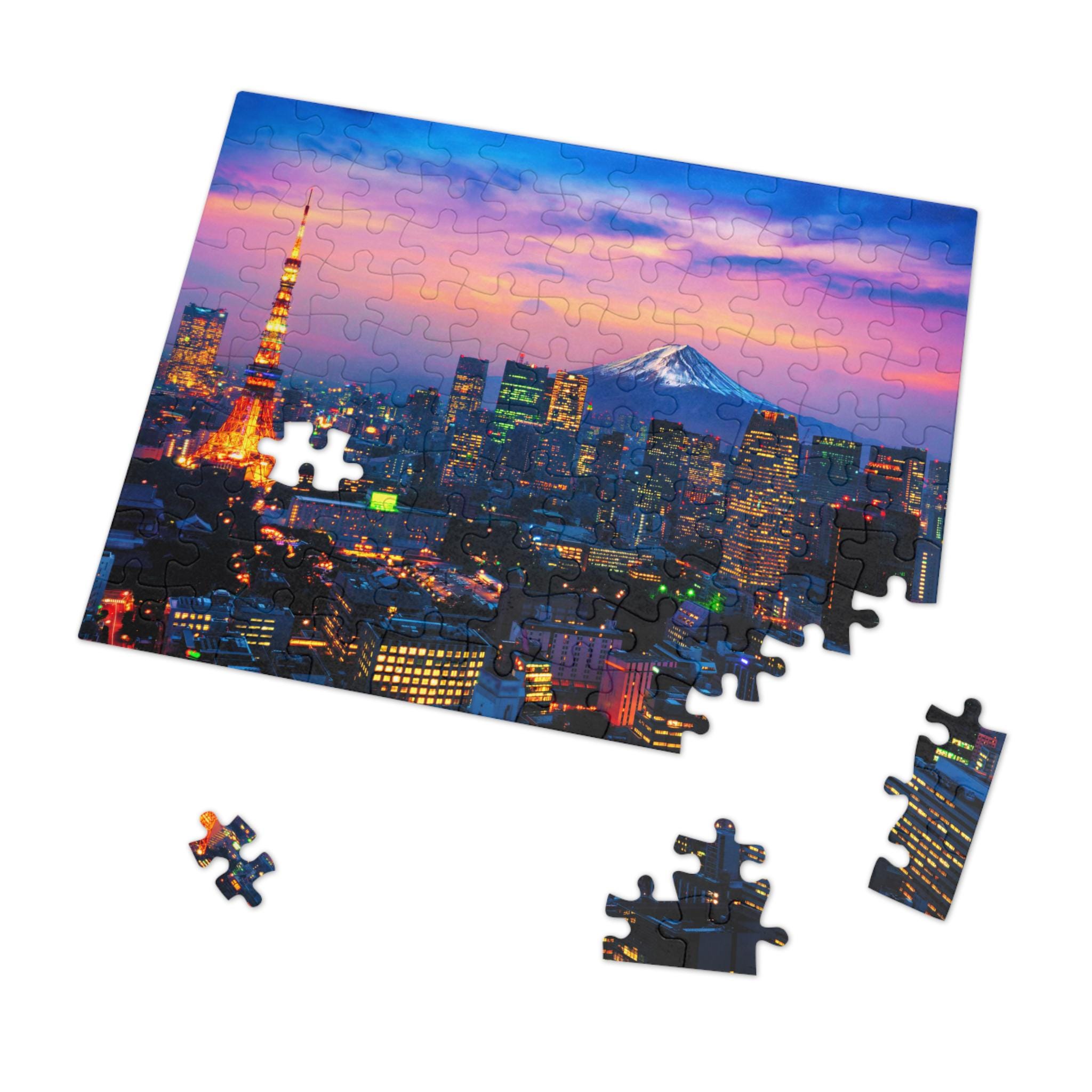 Tokyo Cityscape Puzzle With Mount Fuji at Sunset-30 to 1000 Piece ...