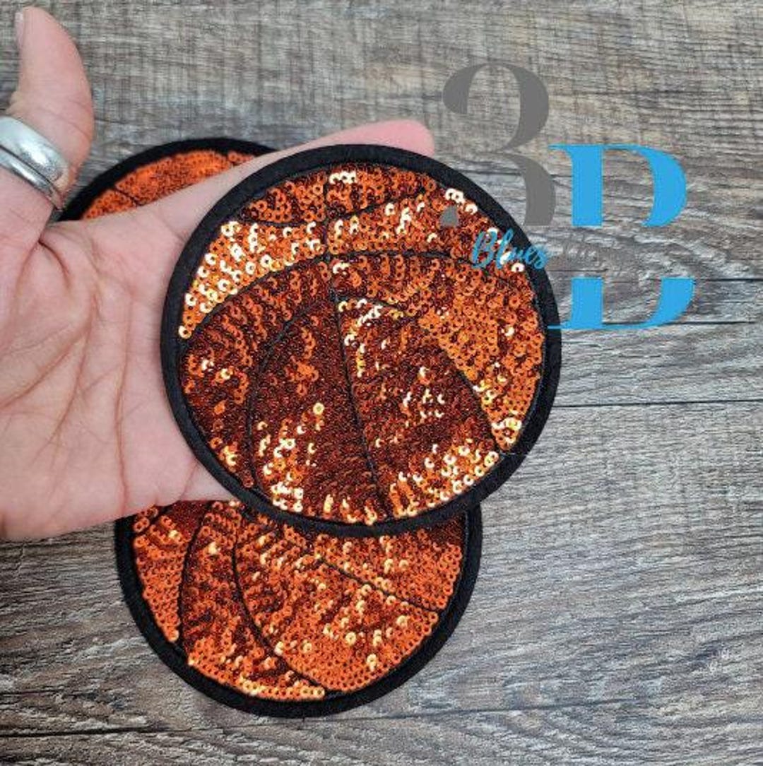 4" Basketball Sequin Iron-on Patch - Etsy