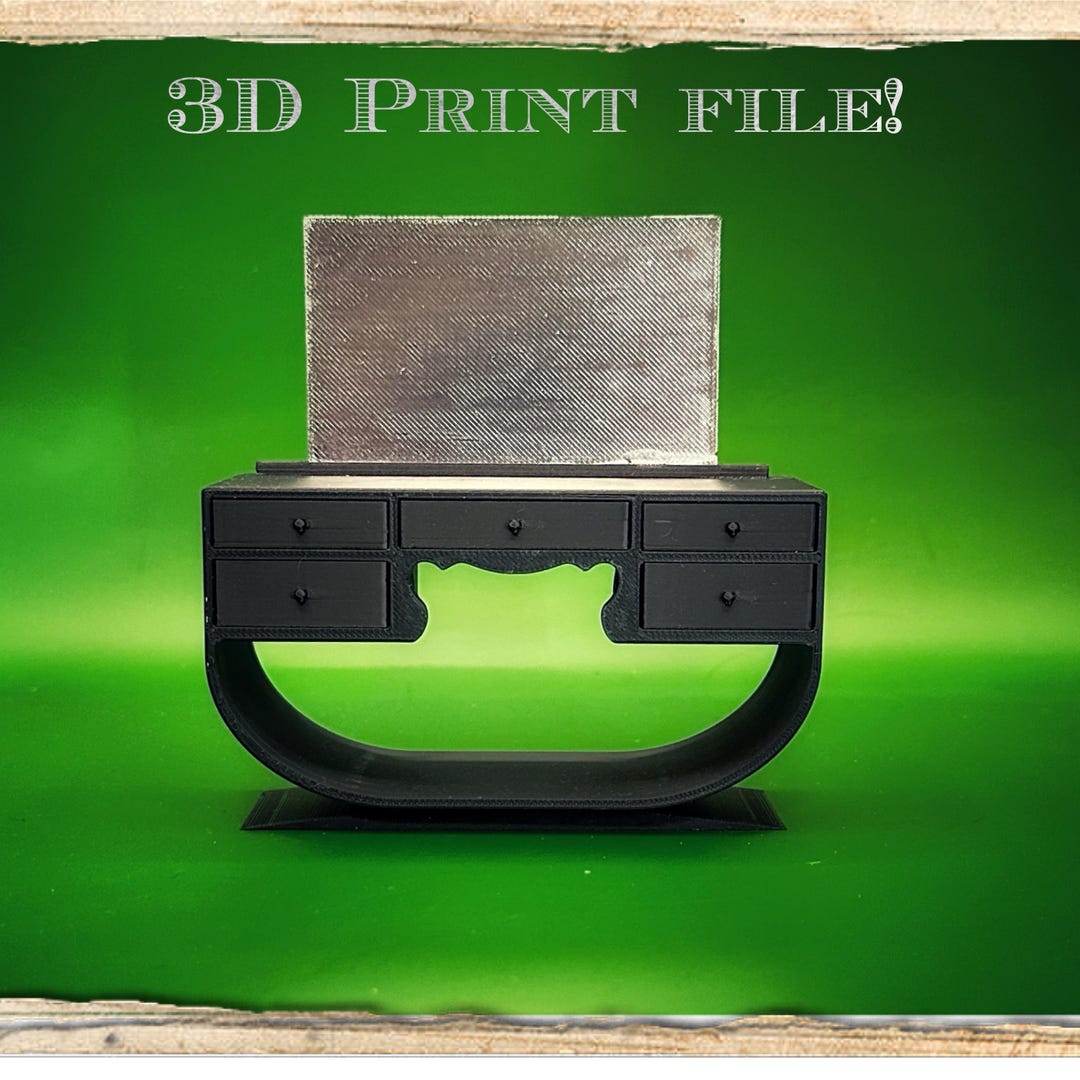 STL DIGITAL FILE! Art Deco Style 1:12 Miniature Vanity for 3D Printing ...
