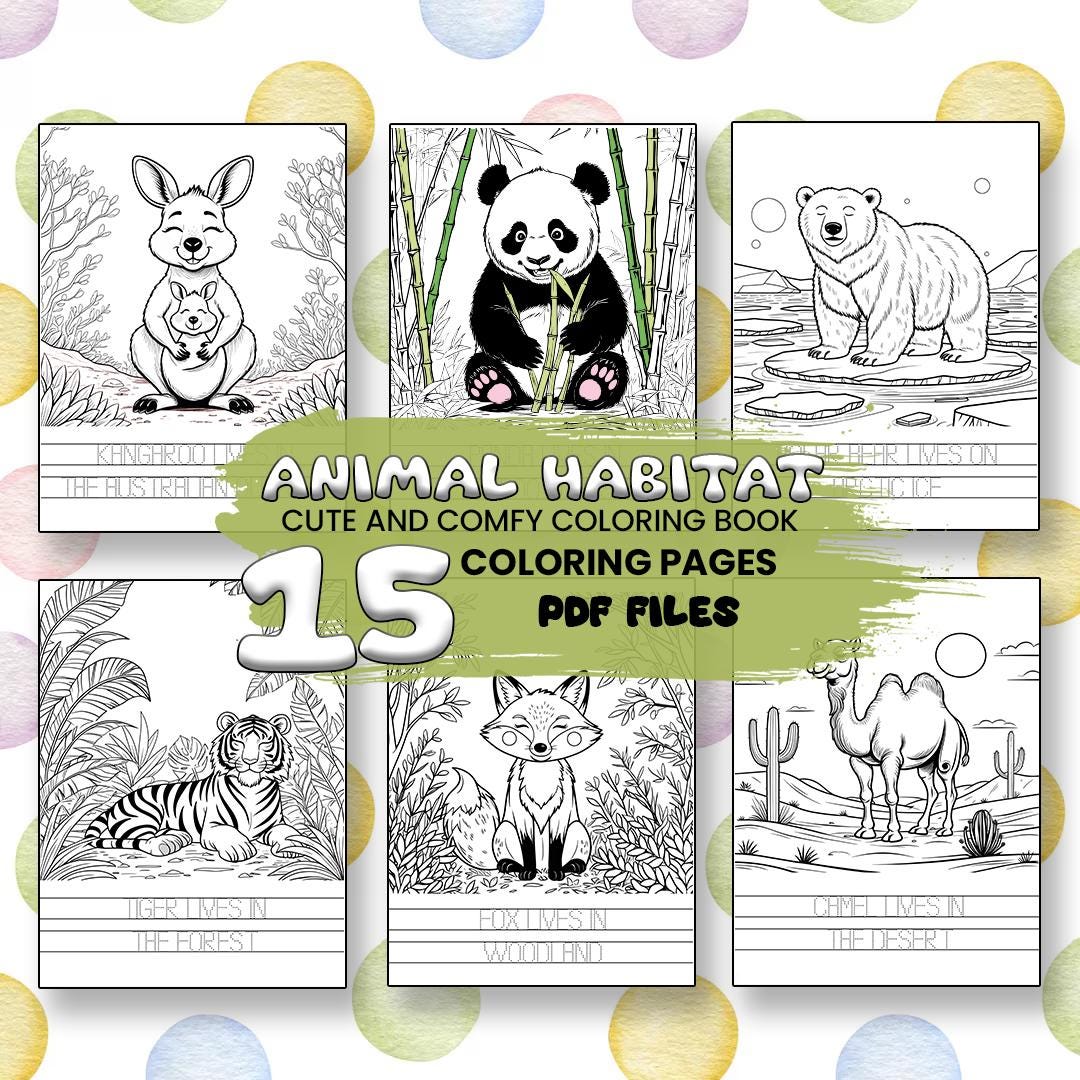 Animal Habitats Coloring Pages Printable, for Toddlers and Kids ...