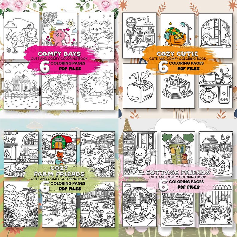 Coloring Pages Ultimate Bundle, Coloring Book Bundle, Girl Moments ...