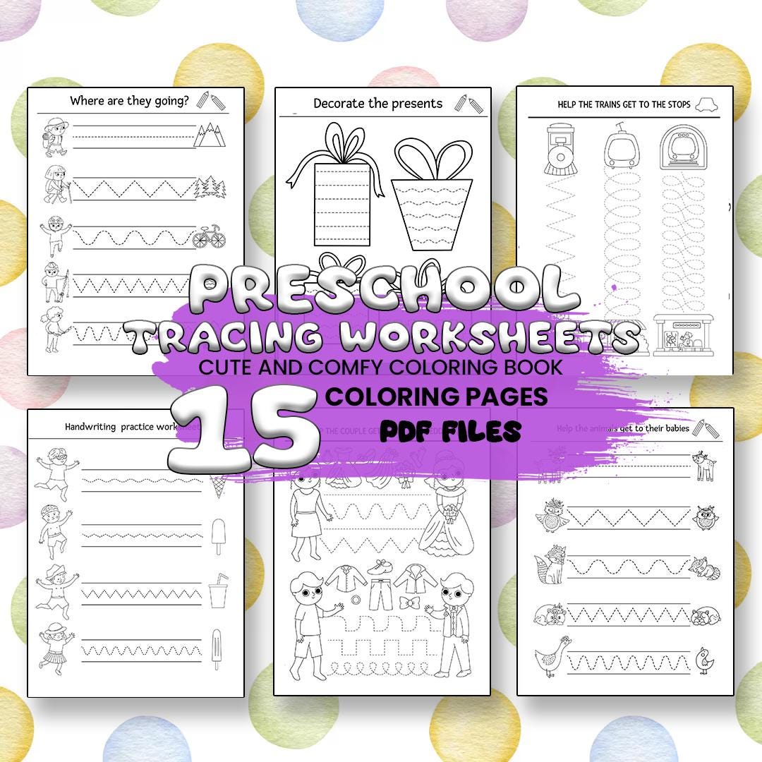 Tracing Practice, Pre-writing Worksheets, Line Tracing, Toddler ...