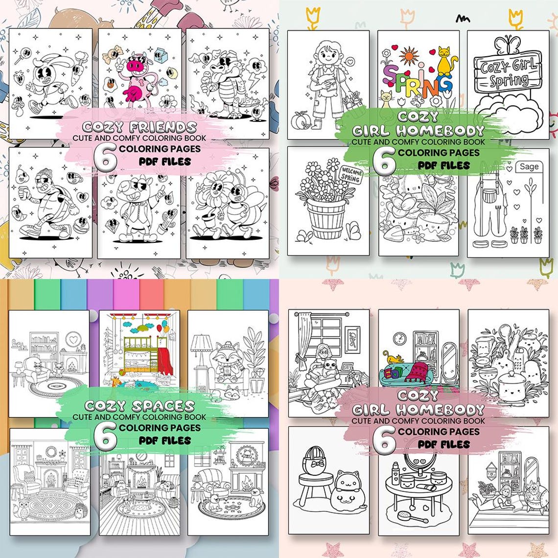Coloring Pages Ultimate Bundle, Coloring Book Bundle, Girl Moments ...