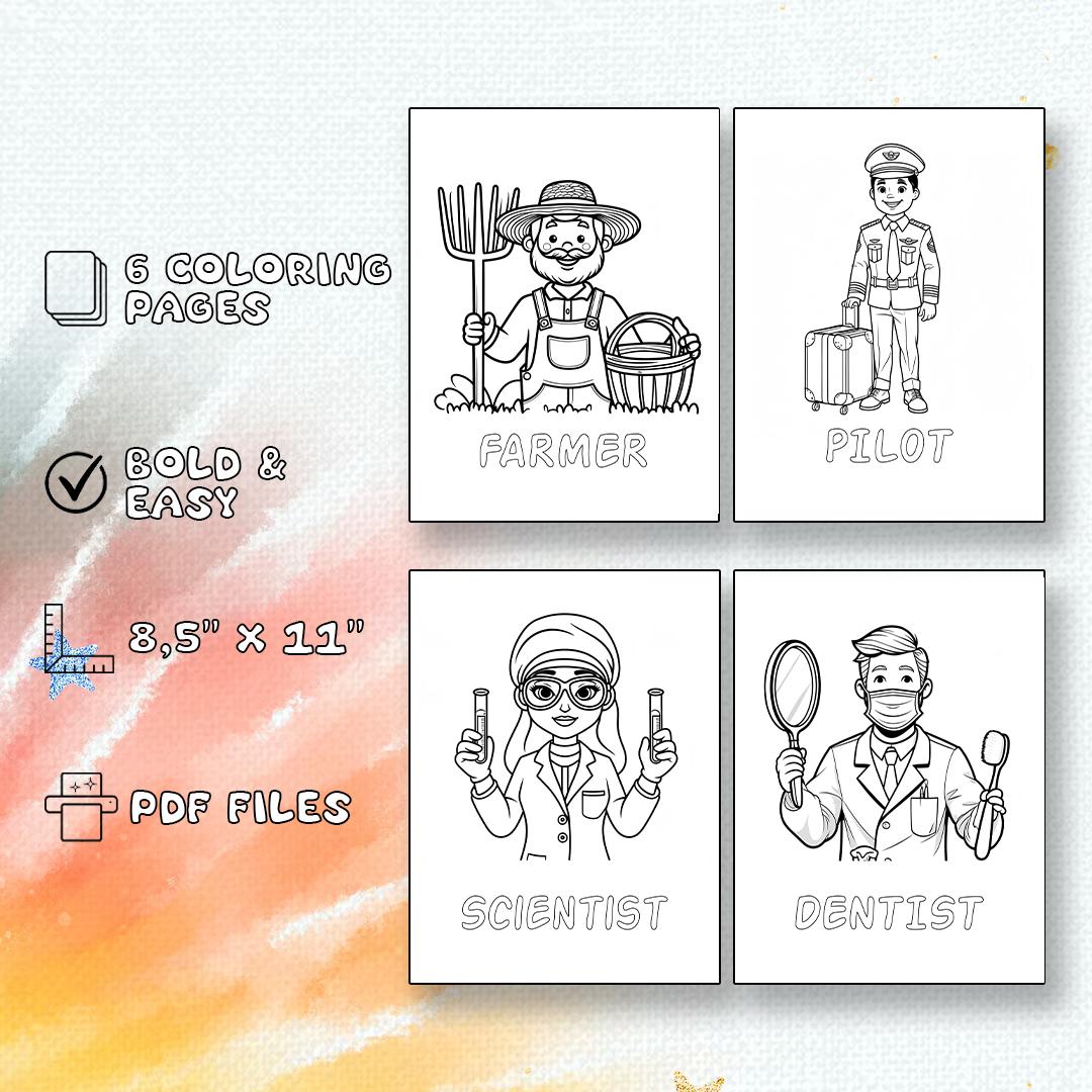 Occupation Coloring Pages For, Job Coloring Pages, Printable Pages, PDF ...