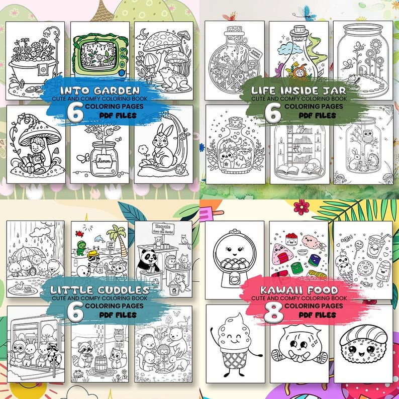 Coloring Pages Ultimate Bundle, Coloring Book Bundle, Girl Moments ...