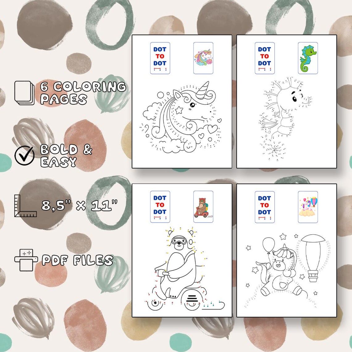 Animal Dot Marker Coloring Page, Do a Dot Activity, Printable Dab It ...