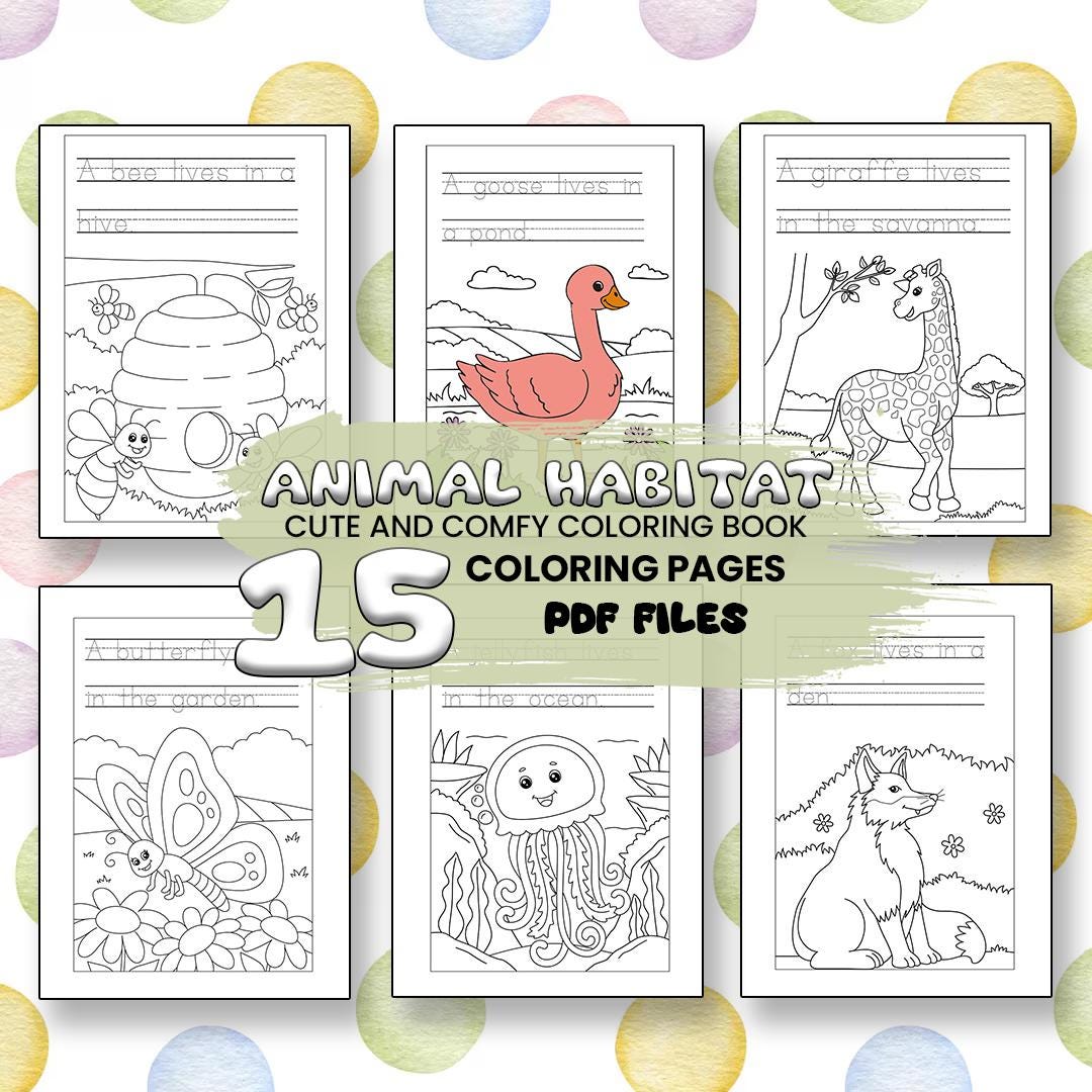 Animal Habitats Coloring Pages Printable, for Toddlers and Kids ...