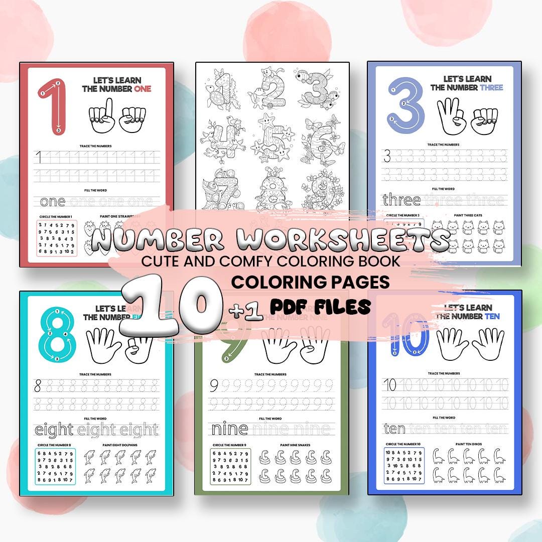 Preschool Number Worksheets, Number Tracing 1-10, Pre-k Math Workbook ...