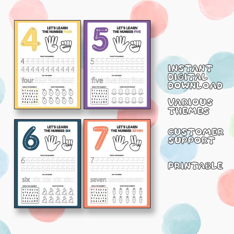 Preschool Number Worksheets, Number Tracing 1-10, Pre-k Math Workbook ...