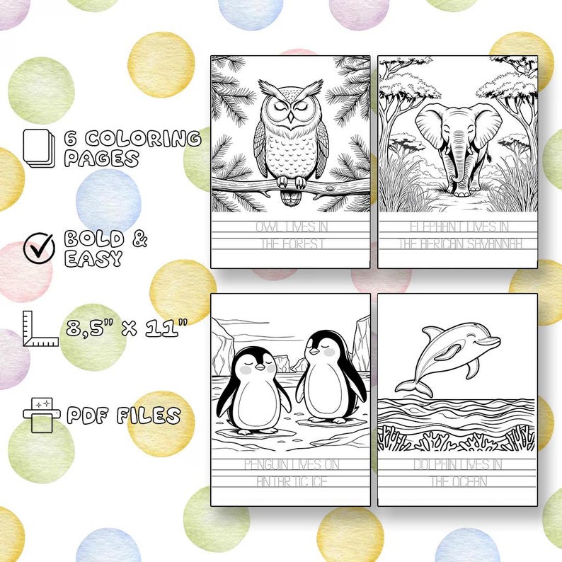 Animal Habitats Coloring Pages Printable, for Toddlers and Kids ...