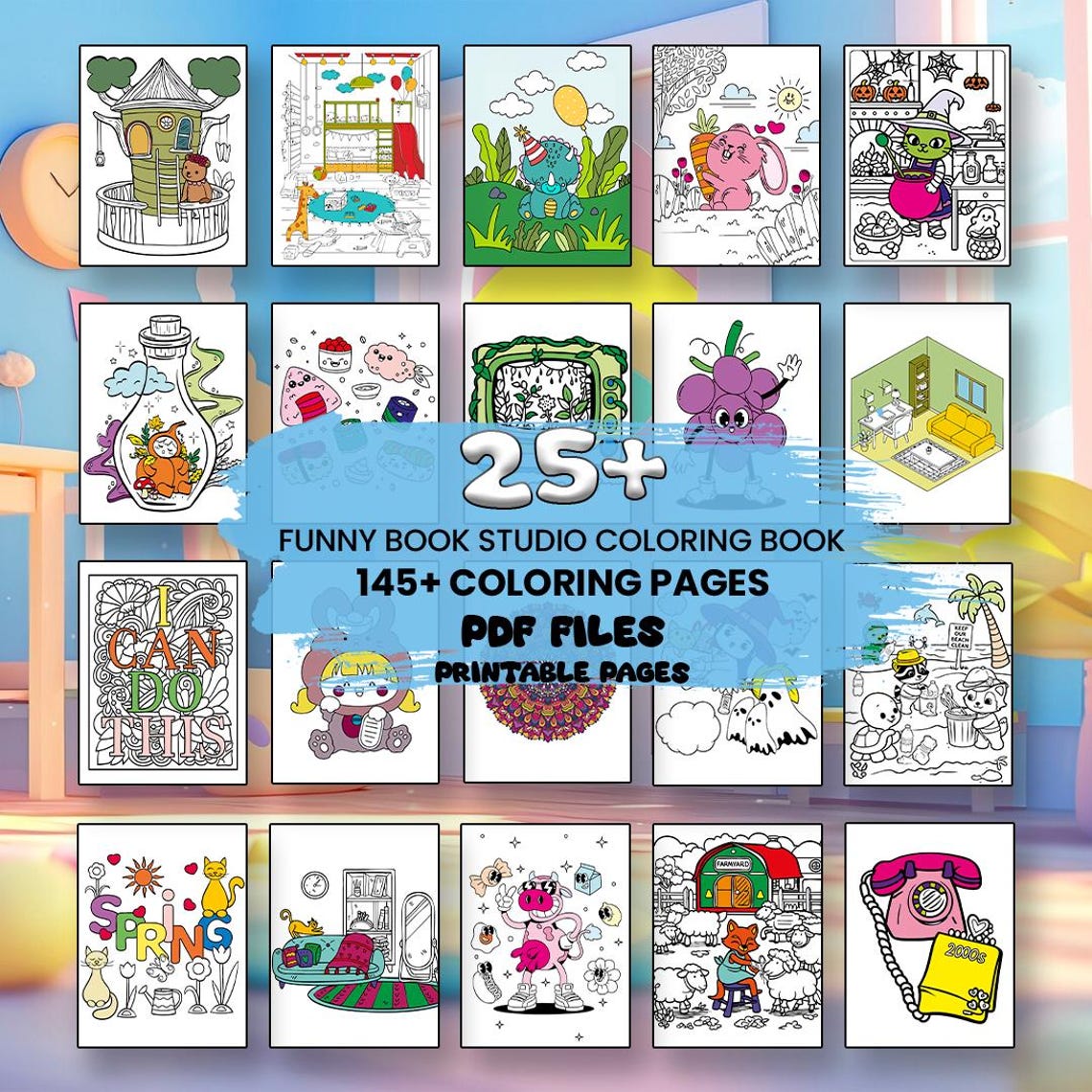 Coloring Pages Ultimate Bundle, Coloring Book Bundle, Girl Moments ...