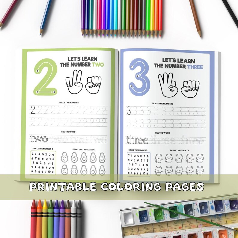 Preschool Number Worksheets, Number Tracing 1-10, Pre-k Math Workbook ...