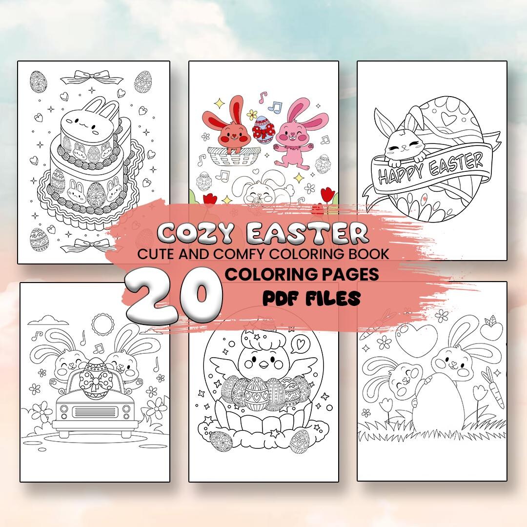 Easter Coloring Pages Adult Coloring Pages for Kids Digital Coloring ...