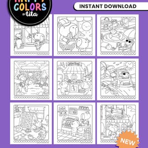 Capybara Coloring Book, Coloring Pages With Cute Capybaras, 25 Cute and ...