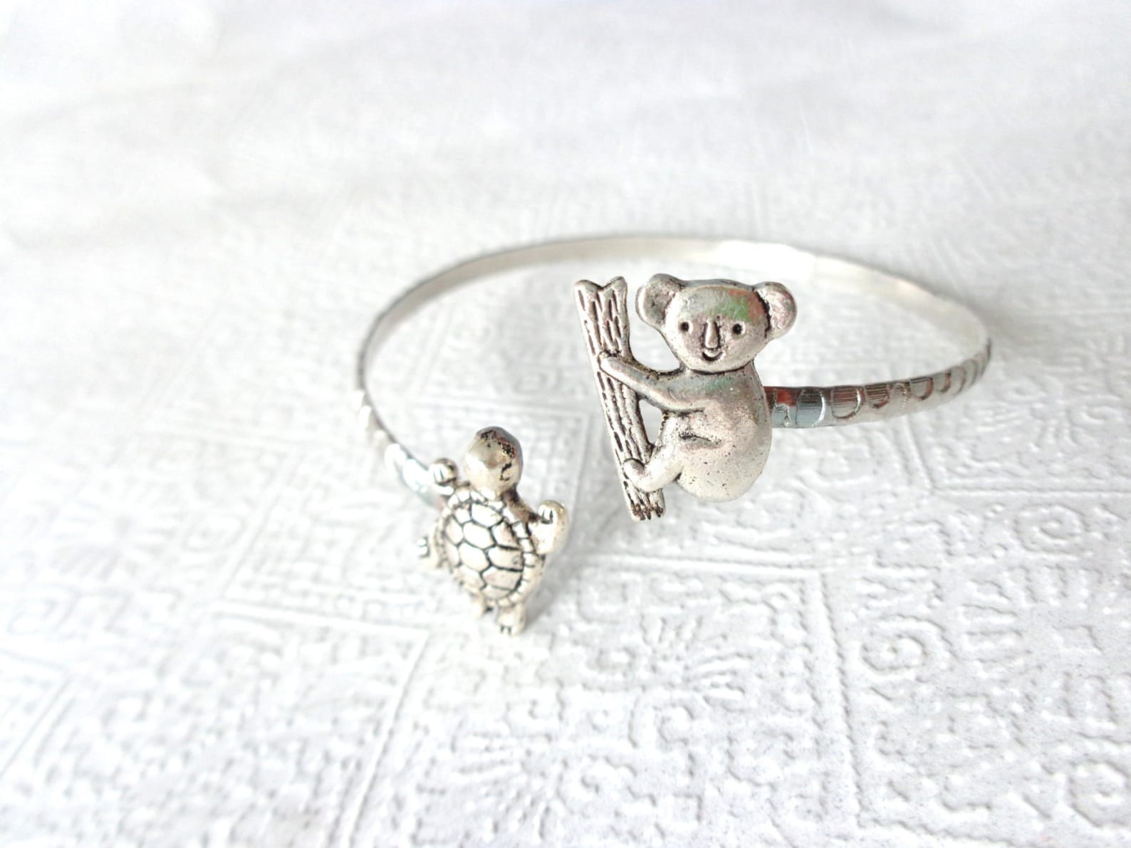 Koala Wrap Bracelet With a Turtle Animal Bracelet Charm - Etsy