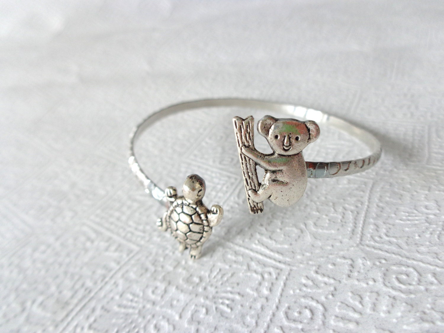 Koala Wrap Bracelet With a Turtle Animal Bracelet Charm - Etsy