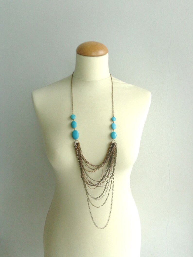 Gems and chains necklace | Etsy