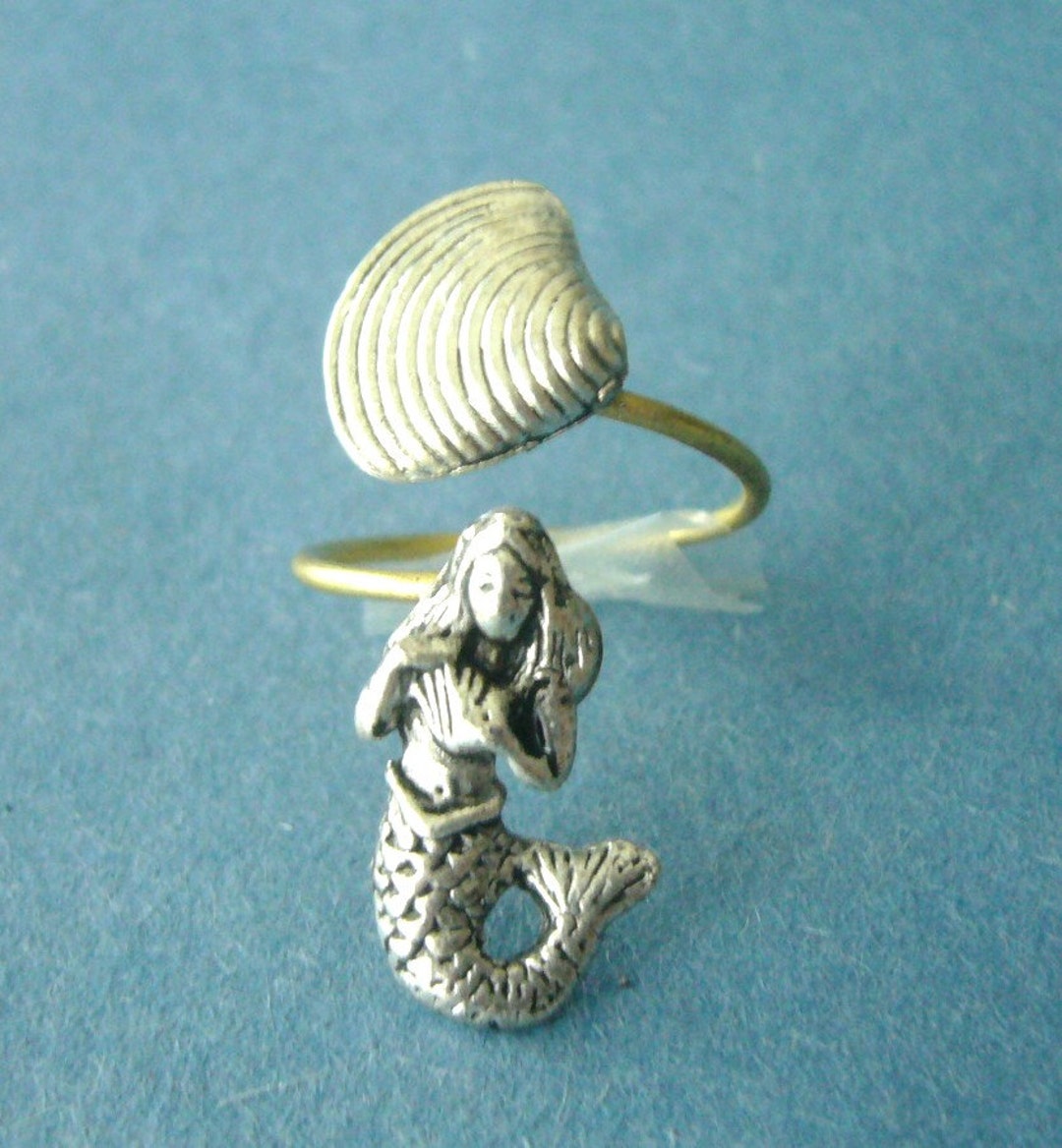 Silver Mermaid Ring, Adjustable Ring, Animal Ring, Silver Ring ...