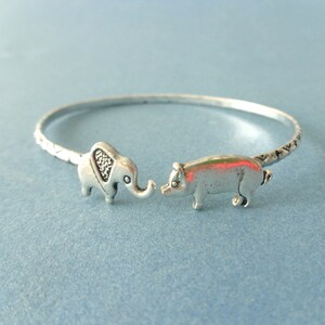Elephant Cuff Bracelet With a Pig Wrap Style, Animal Bracelet, Charm ...