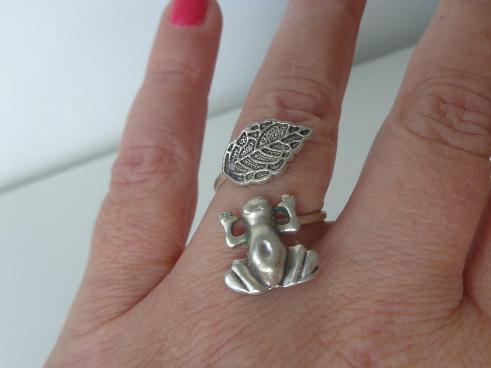 Frog Ring Wrap Style Leaf Adjustable Ring Animal Ring - Etsy