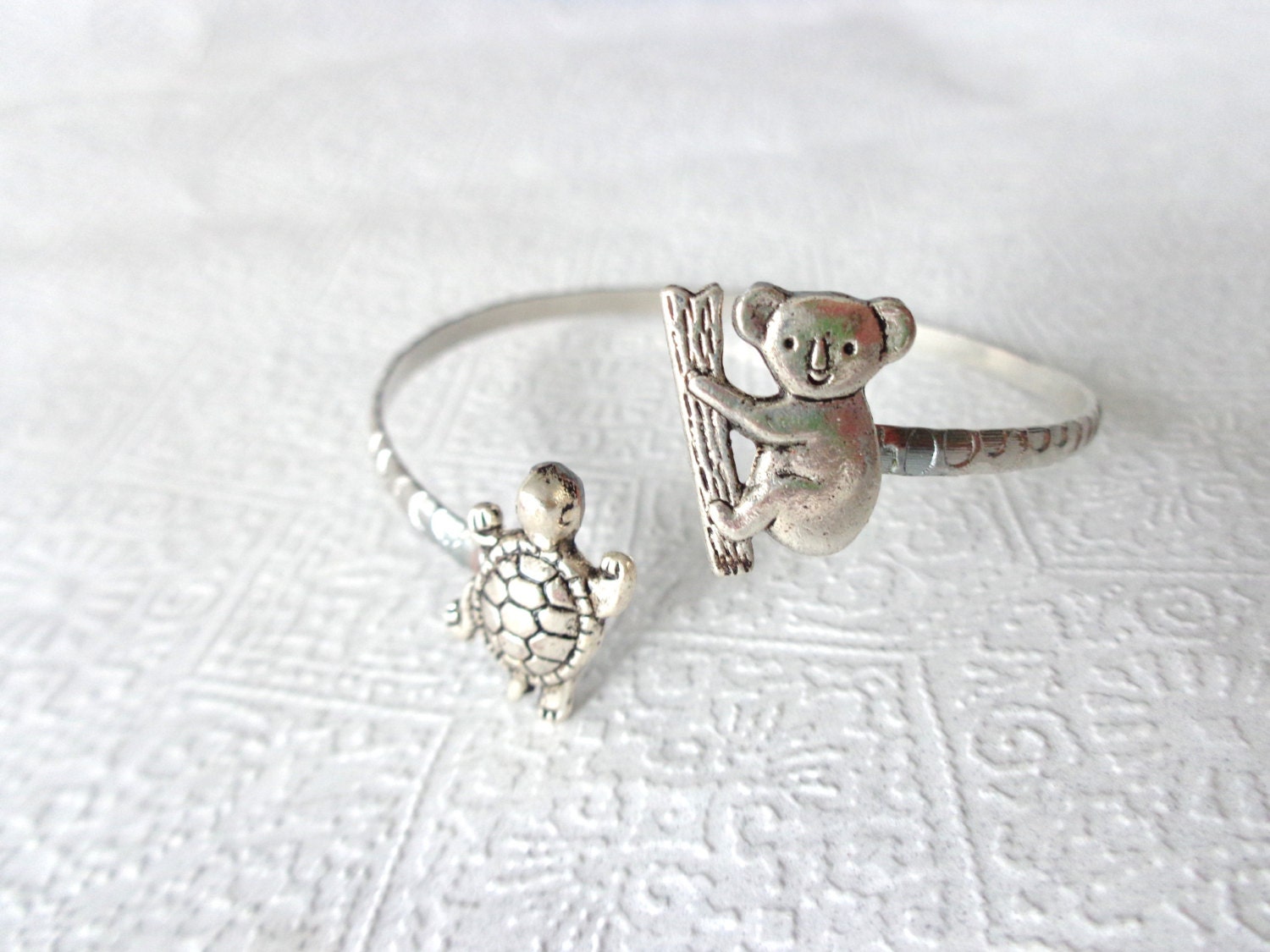 Koala Wrap Bracelet With a Turtle Animal Bracelet Charm - Etsy