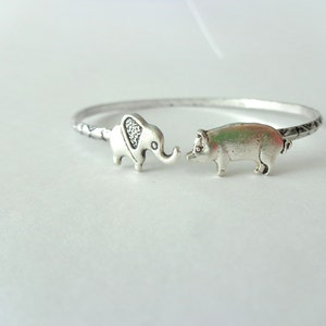 Elephant Cuff Bracelet With a Pig Wrap Style, Animal Bracelet, Charm ...
