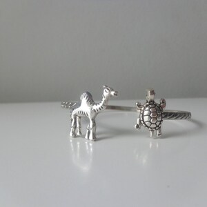 Silver Turtle and Camel Bracelet, Animal Bracelet, Charm Bracelet ...
