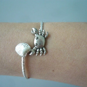 Crab Bracelet With a Shell. Wrap Crab Jewelery. Nautical Bracelet - Etsy