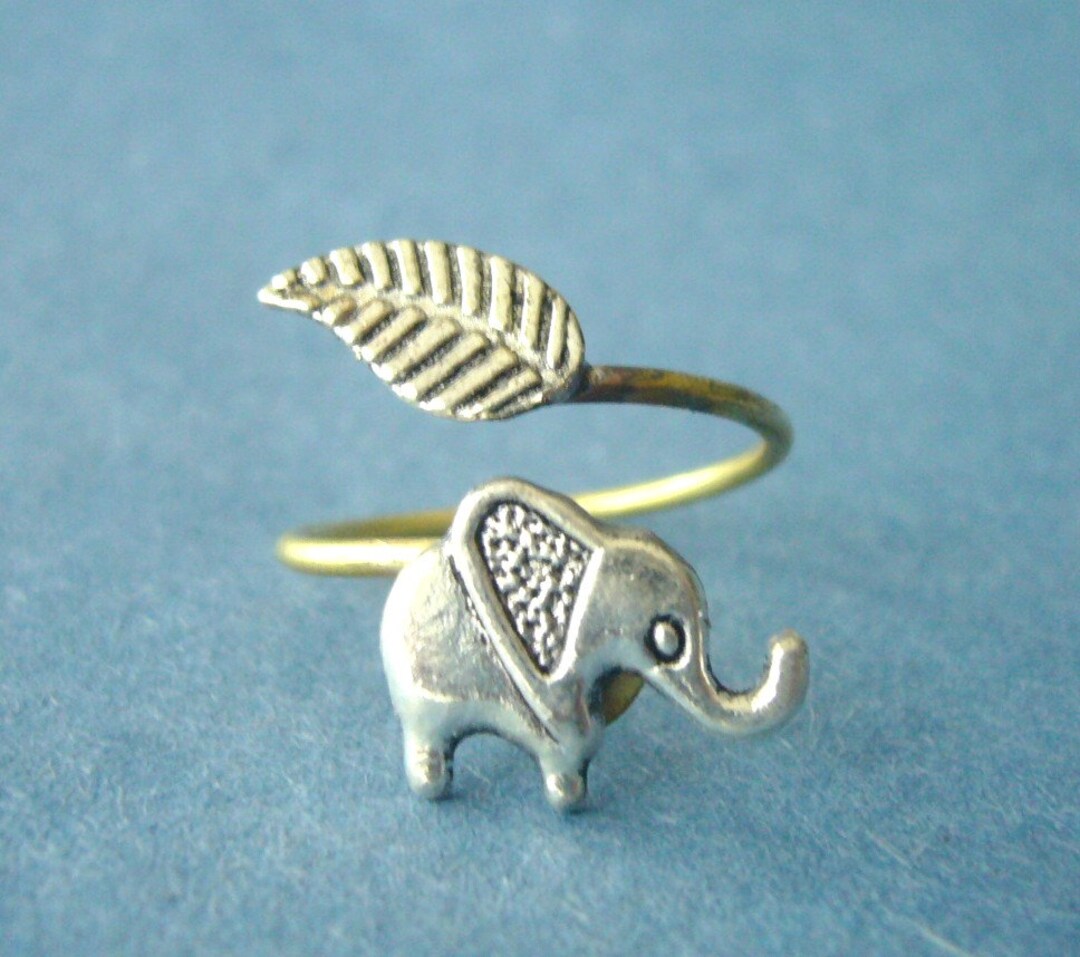 Elephant Wrap Ring, Adjustable Ring, Animal Ring, Silver Ring ...