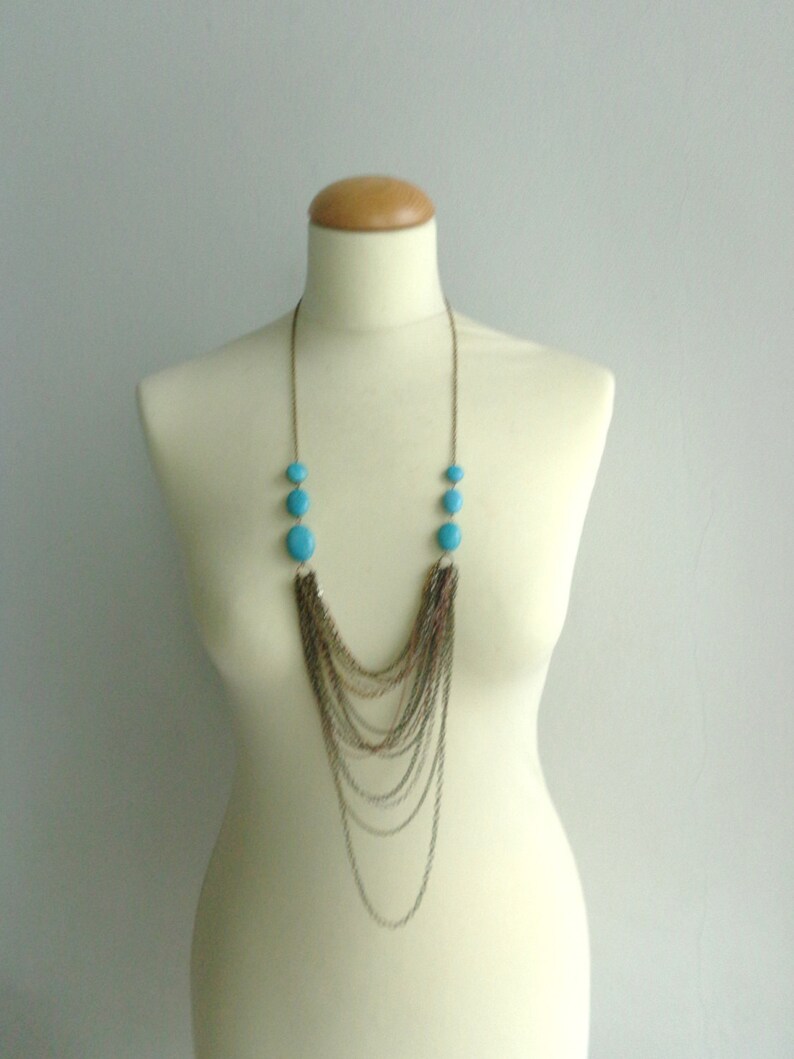 Gems and chains necklace | Etsy