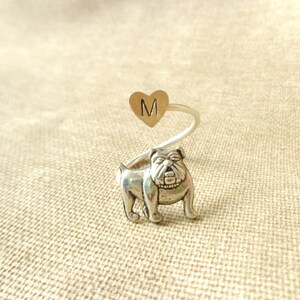 Personalized Dog Ring Wrap Style, Adjustable Heart, Animal Ring, Silver ...