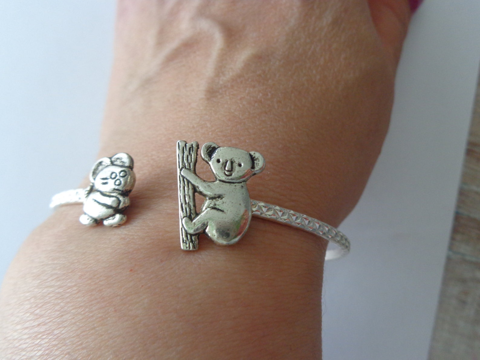 Koala Wrap Bracelet With a Mouse, Animal Bracelet, Charm Bracelet ...
