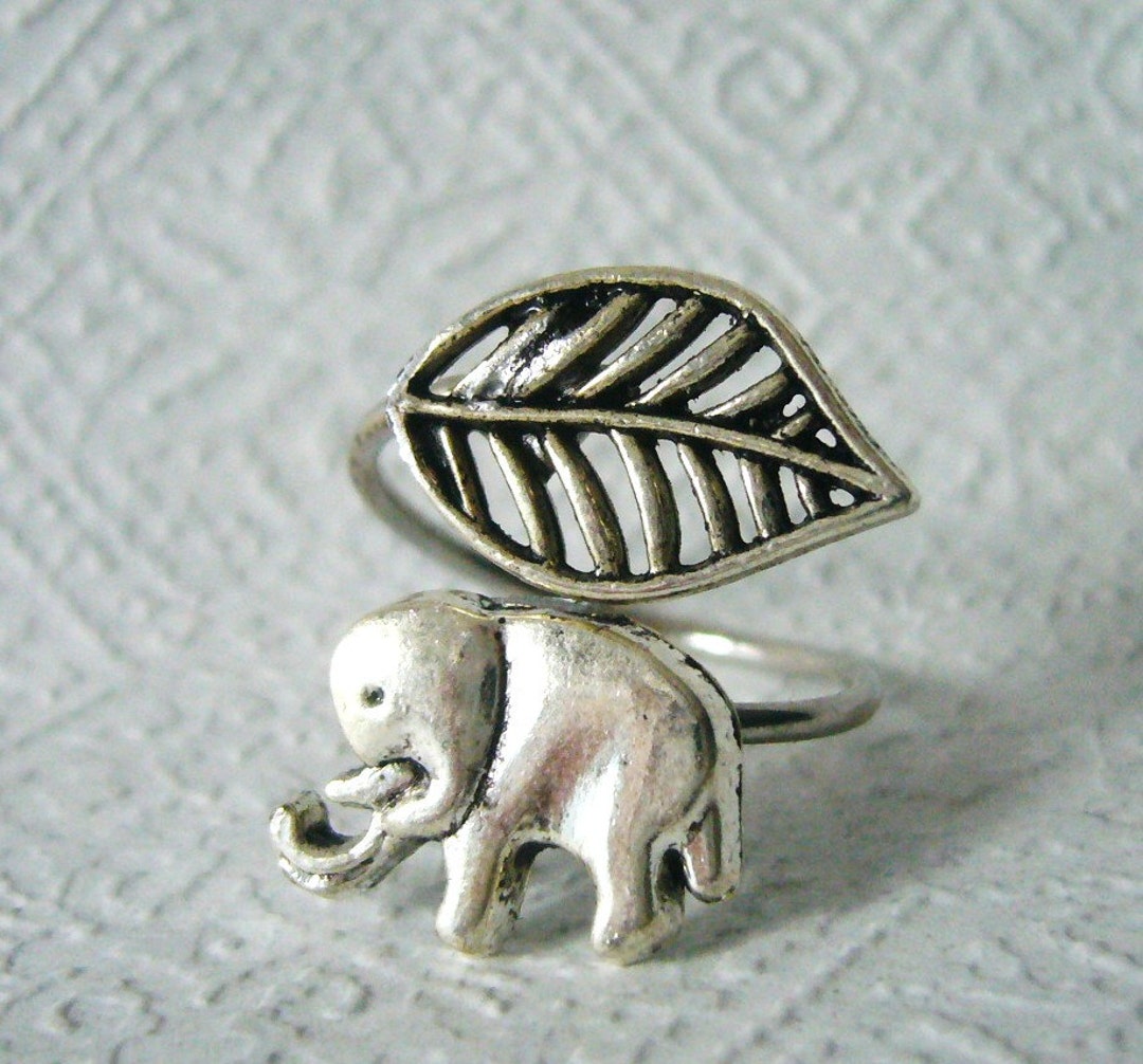 Elephant Wrap Ring, Adjustable Ring - Etsy