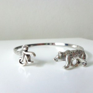 Bear Monkey Bracelet, Wrap Style, Animal Bracelet, Charm Bracelet ...