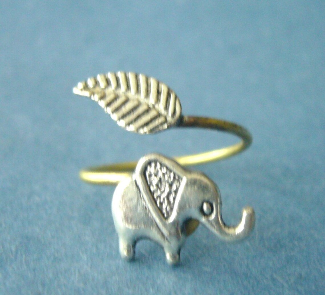 Elephant Wrap Ring, Adjustable Ring, Animal Ring, Silver Ring ...