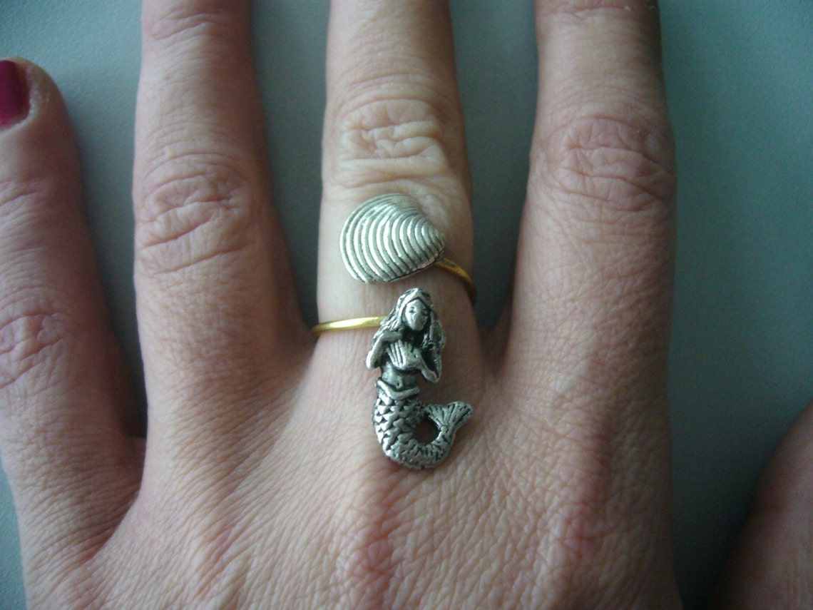 Silver Mermaid Ring Adjustable Ring Animal Ring Silver - Etsy