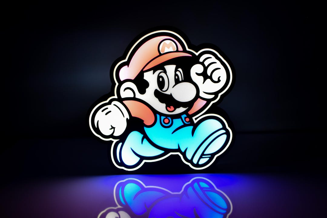 Mario LED Lightbox - Super Mario Night Light - 3d Printed Light Box - Etsy