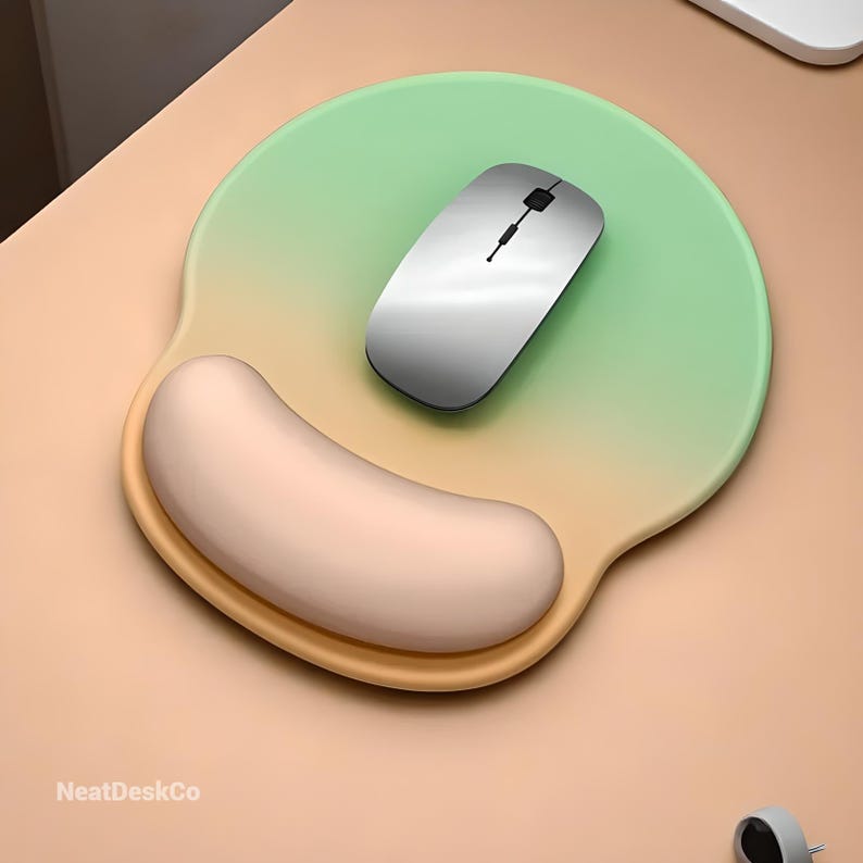 Ergonomic Mousepad With Wrist Rest: Neutral Gradient Silicone - Etsy
