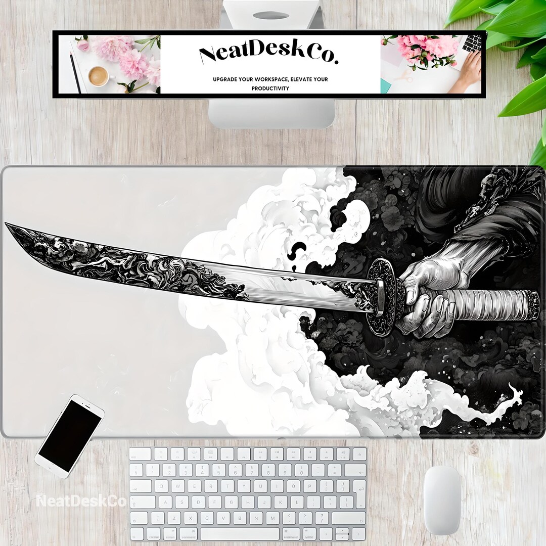 Samurai Katana Desk Mat: XXL Gaming Computer Pad - Etsy