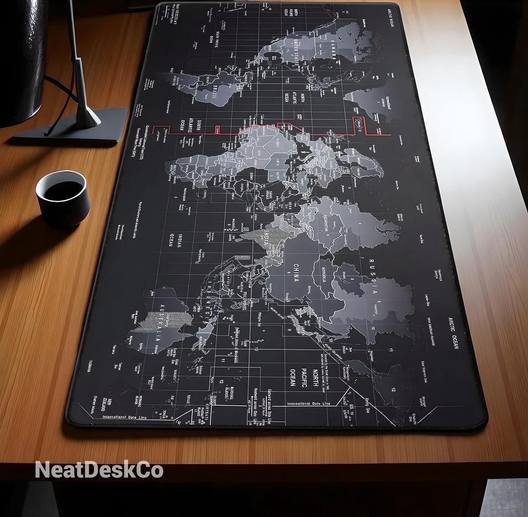 World Map Desk Mat: Large Gaming & Office Mouse Pad - Etsy