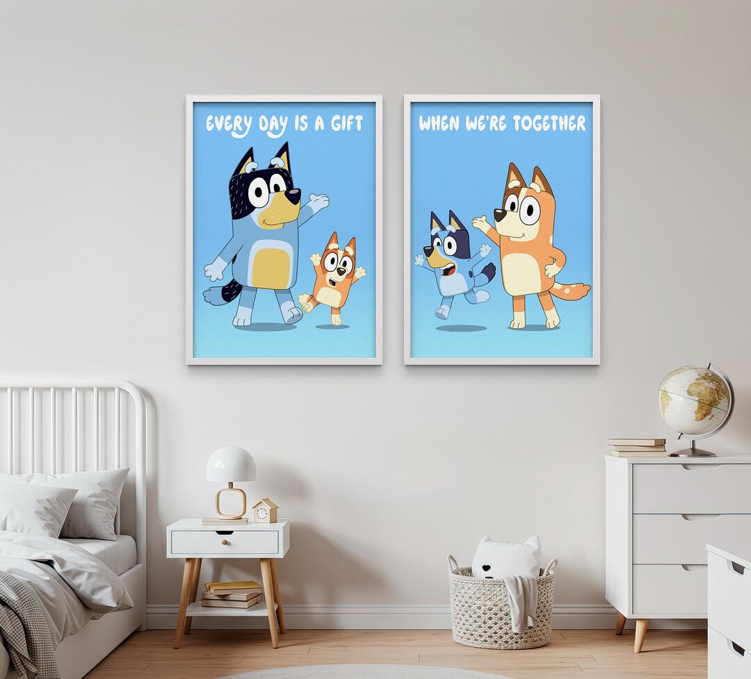 Bluey Poster-Set, 2er-Set, Bluey Prints, Bluey Poster, Bluey Kunstdruck ...