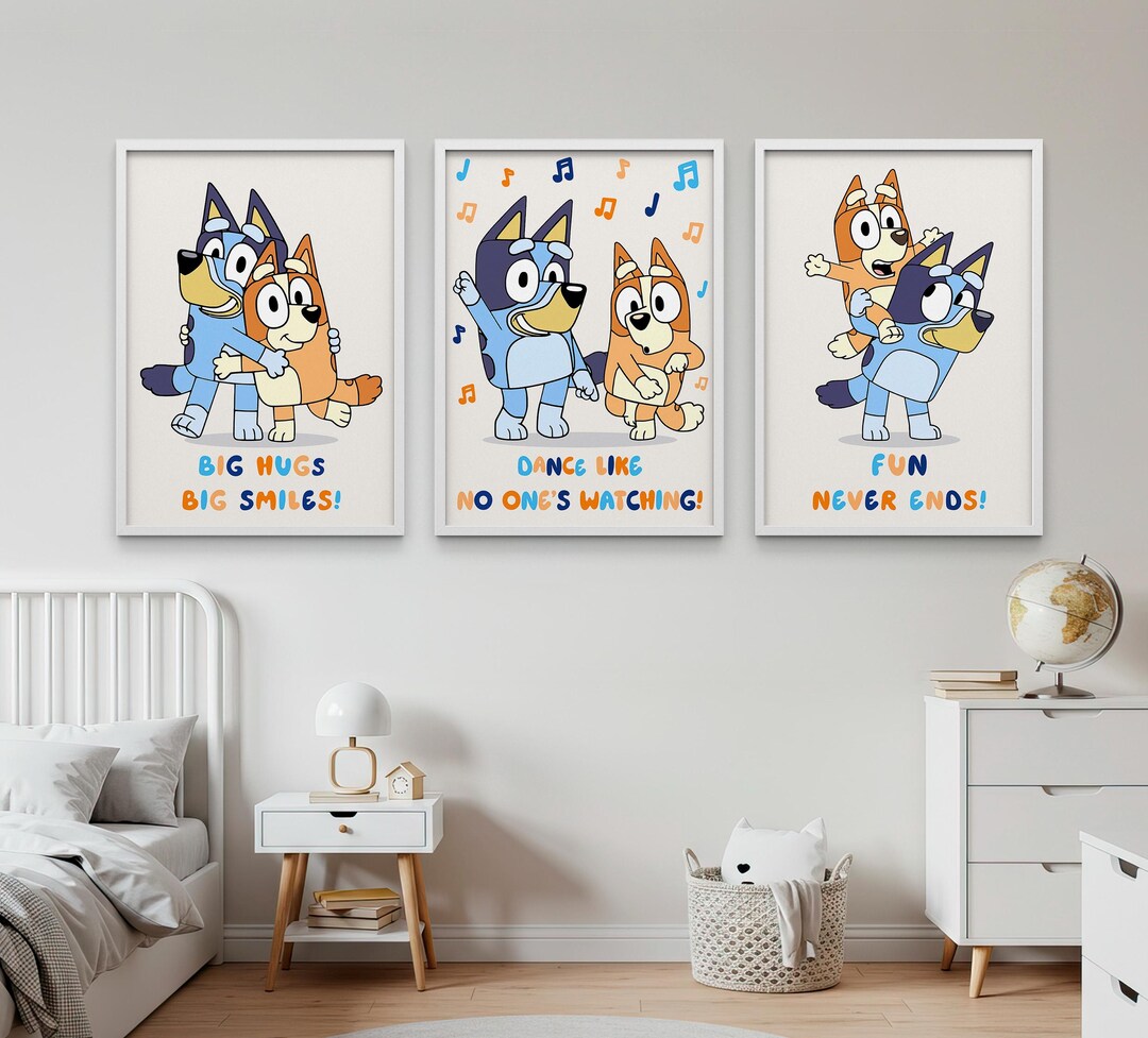 Bluey Poster Set of 3, Bluey Prints, Bluey Poster, Bluey Quote Poster ...