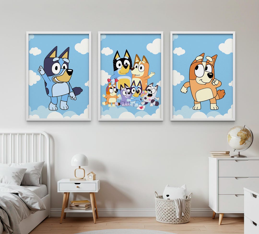 Bluey Poster Set of 3, Bluey Prints, Bluey Poster, Bluey Art Print ...